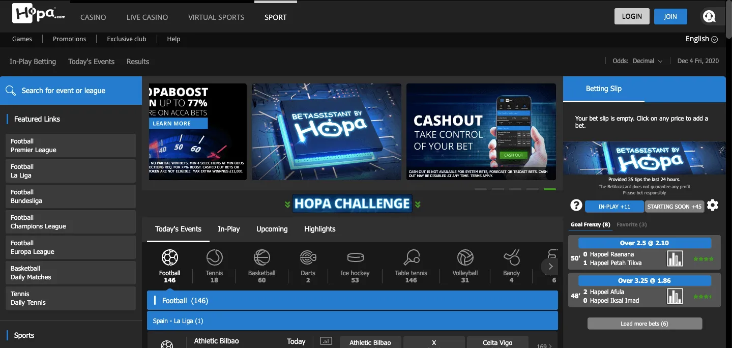 Hopa Sports Review 2024 » Bonuses, Odds & Promotions